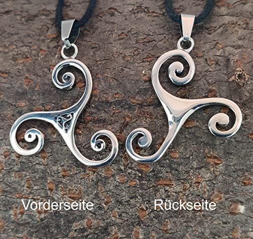 Kiss of Leather Großer Triskelen Anhänger aus Edelstahl Nr.141 : Amazon ...