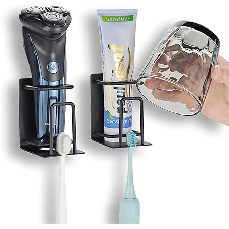 Amazon.com: Linkidea 2 Pack Electric Toothbrush Holder Wall Mounted ...
