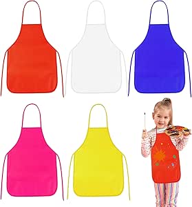 Amazon.com: PLULON 5 Pcs Kids Aprons for Painting, Painting Apron Bulk ...