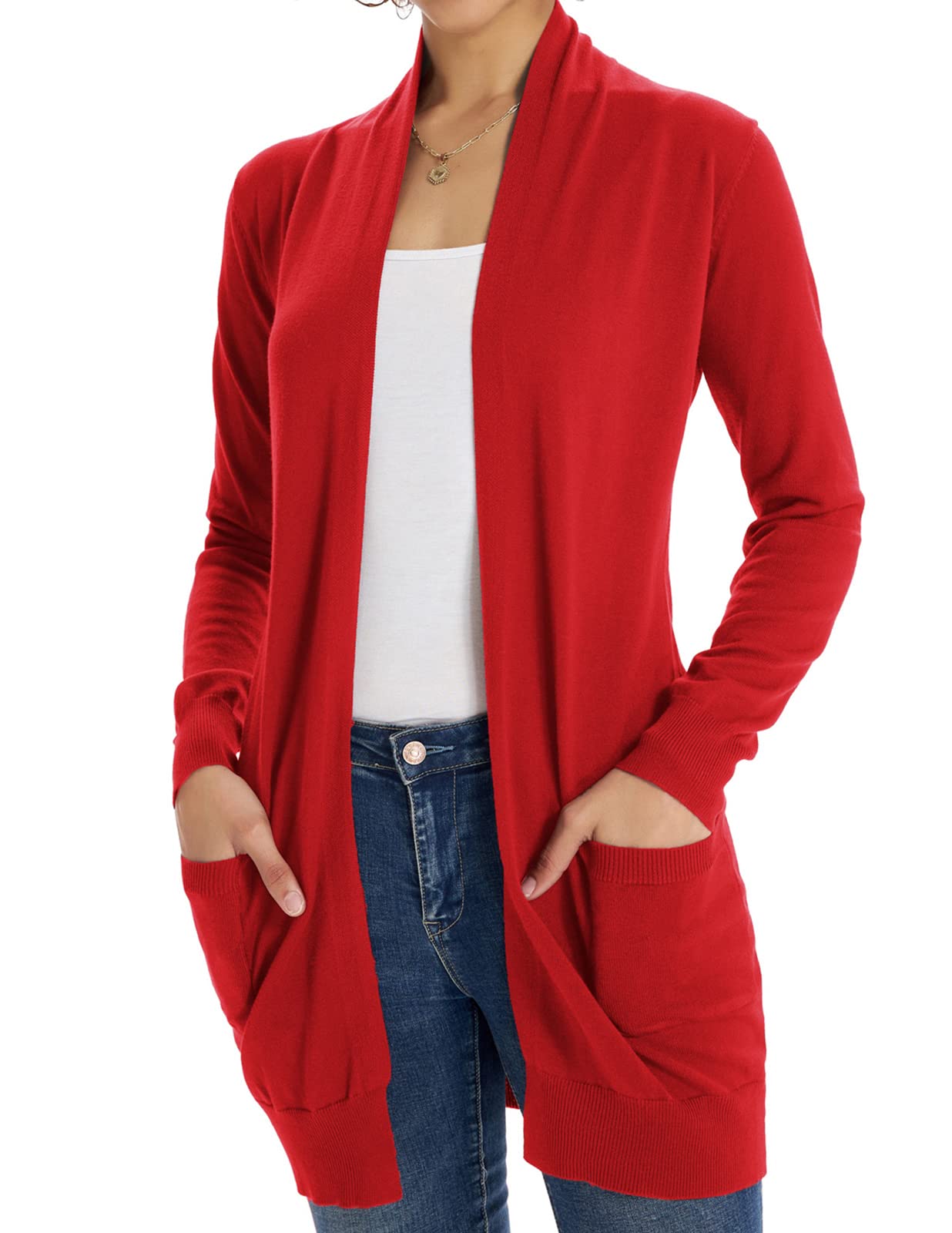 Snapklik.com : Womens Long Sleeve Soft Chunky Knit Sweater Open Front ...