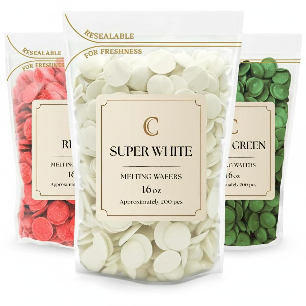 Amazon.com : Merckens Super White Red and Green Chocolate Wafers Bundle ...