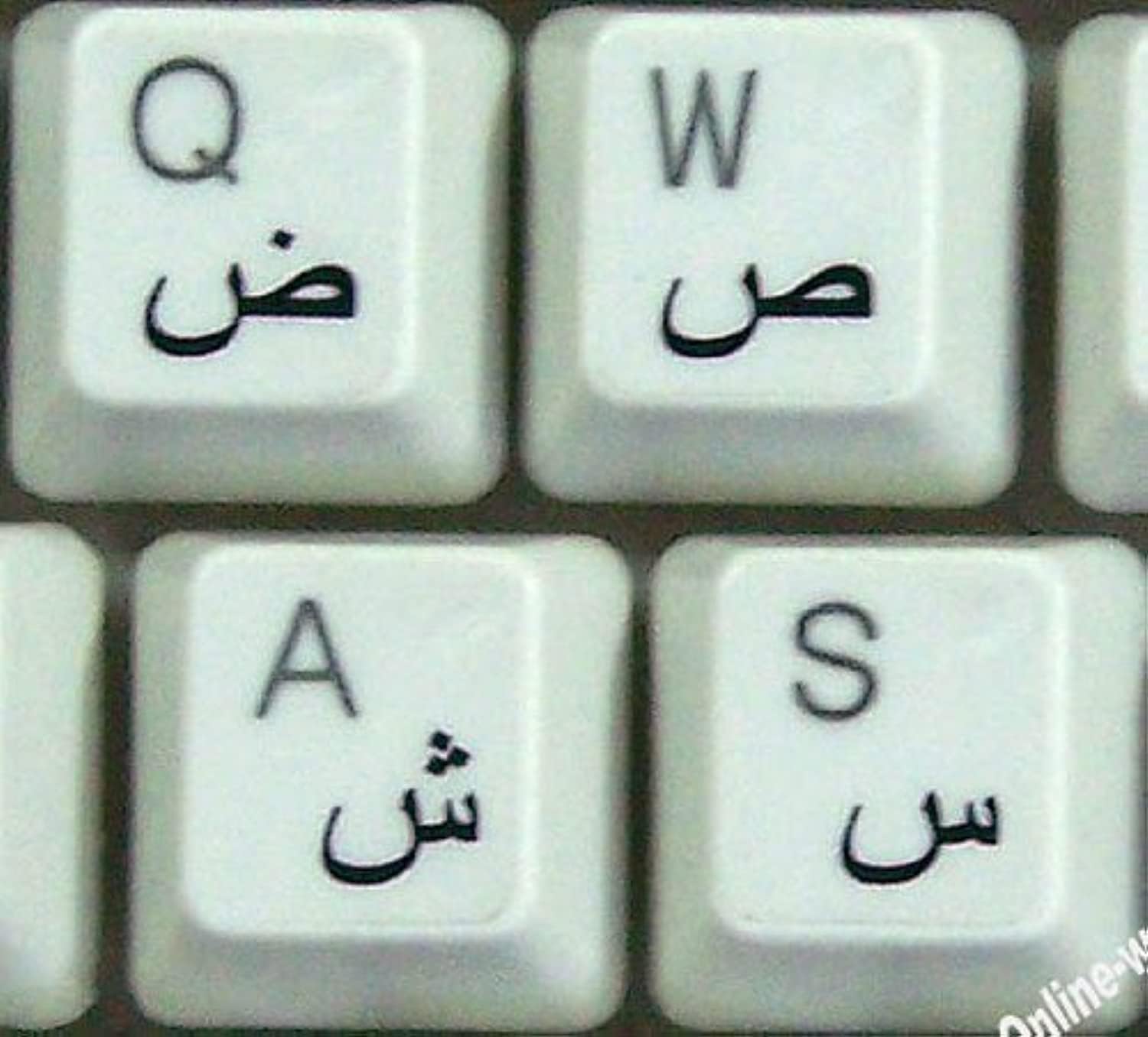 Amazon.com: Arabic Stickers for Keyboard with Black Letters Transparent ...