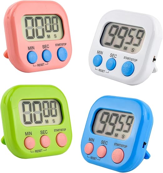 4Pcs Kitchen Timer, Kikuo Digital Timer, Big Digit Magnetic Clock ...