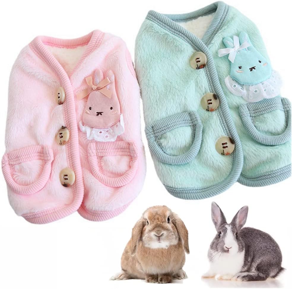 Amazon.com : Winter Warm Fleece Bunny Rabbit Clothes Cute Small Animal ...