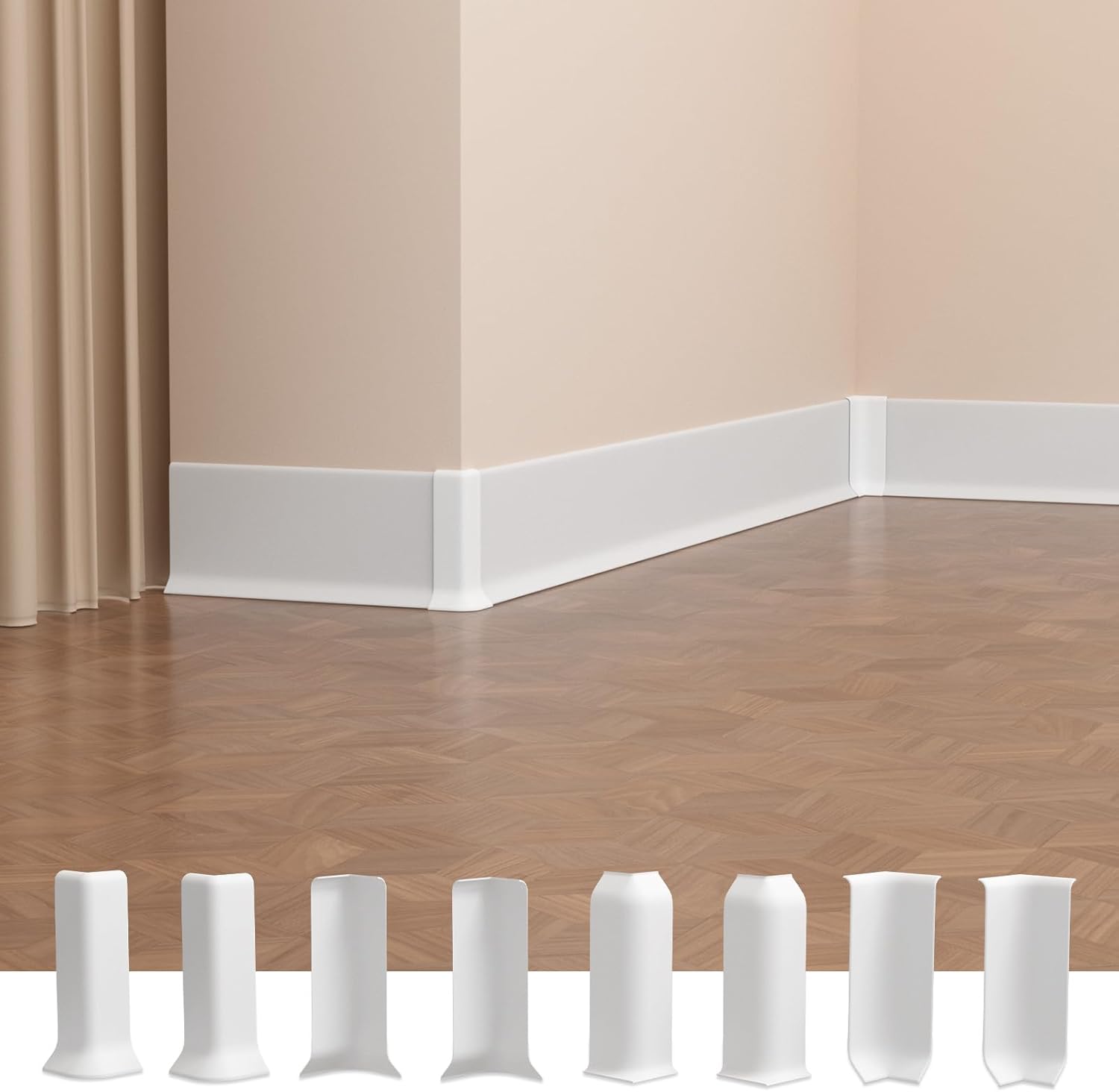 Amazon.com: Moleney Self-Adhesive Baseboard Corner Blocks, 4 Inch Width ...