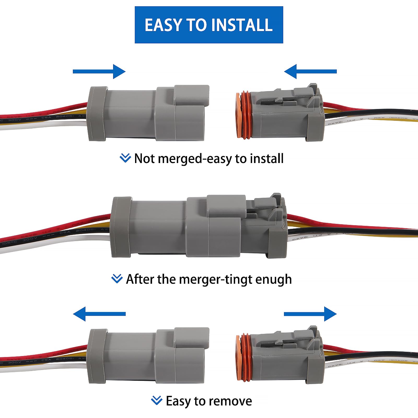 Snapklik.com : 5Pcs 4Pin Waterproof Electrical Connector 4 Wire 16 AWG ...