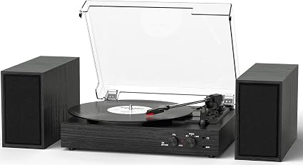 Amazon.com: Vinyl Record Player with External Speakers, Vintage 3-Speed ...