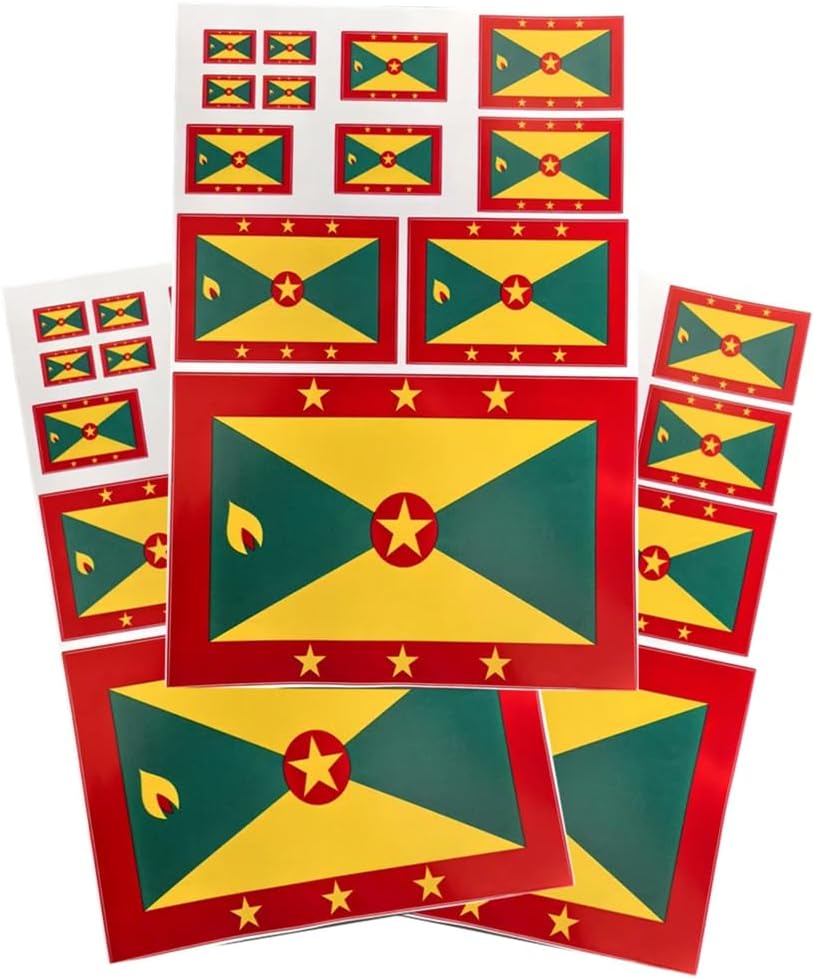 Amazon.com: EUIOSFDC Decal in Multiple Sizes Grenada Flag Sticker 3 ...