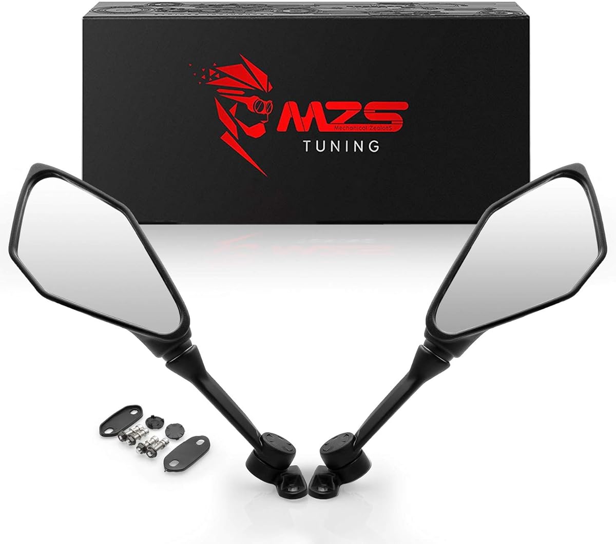 Mzs Racing Motorcycle Mirrors Rear View Side Fairing Mirror Black ...