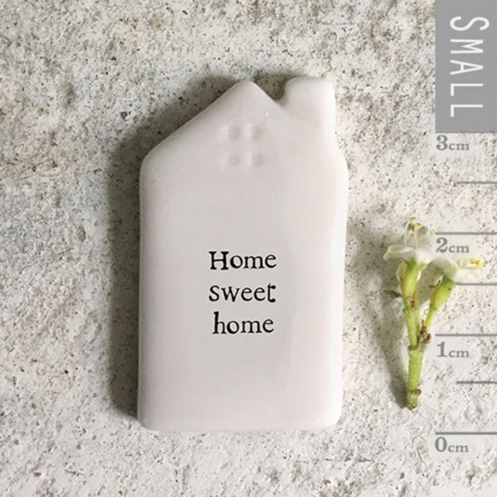 East of India Tiny Porcelain House Token With The Words Home Sweet Home ...