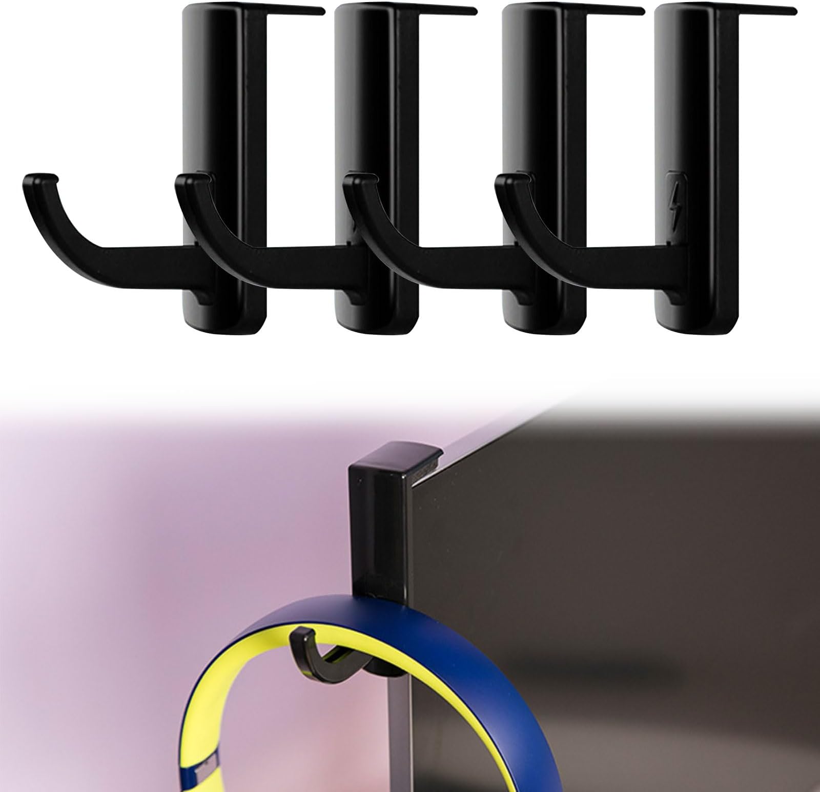 Bavooty Headphone Hook - Self-Adhesive Headset Holder for Monitor Edge ...