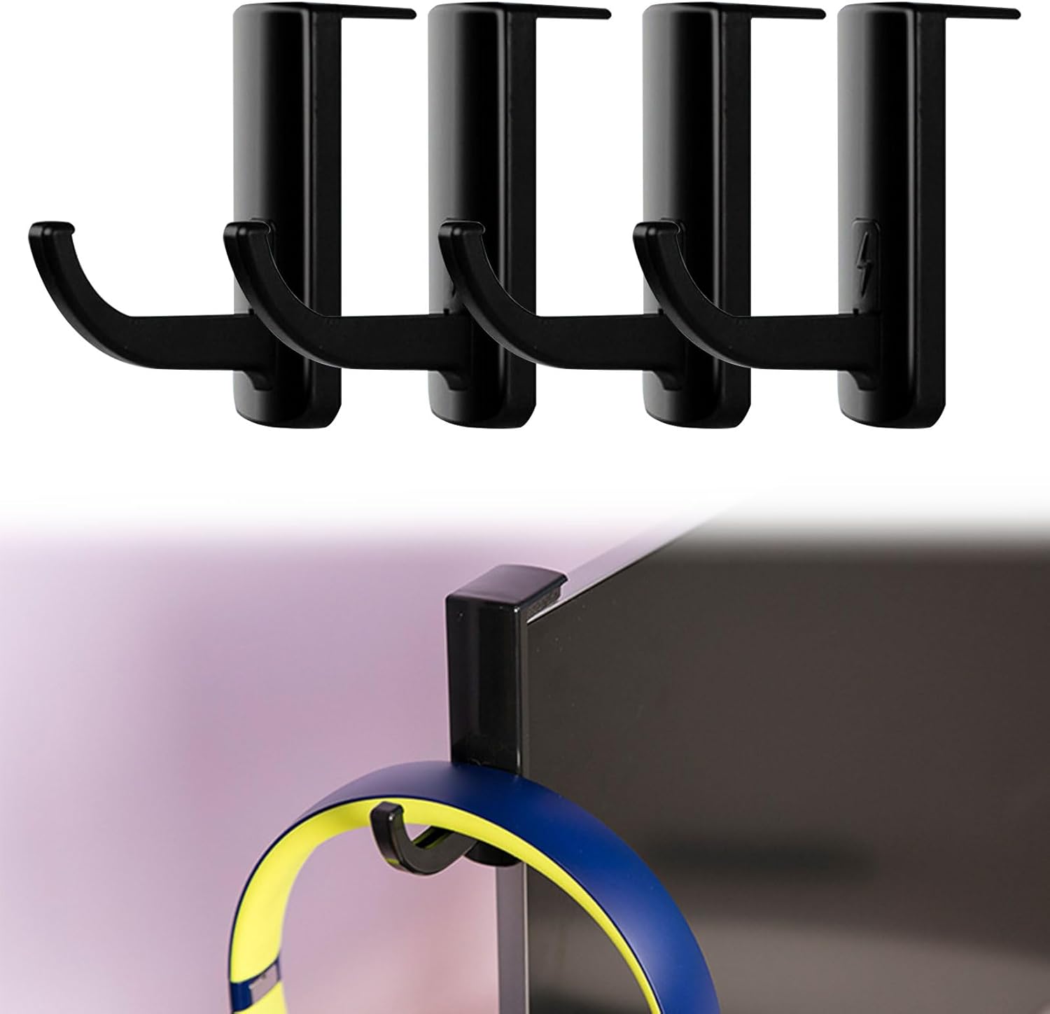 Bavooty Headphone Hook - Self-Adhesive Headset Holder for Monitor Edge ...