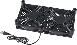 Amazon.com: 120mm 5V Double USB Powered PC Router Fans with Speed Controller High Cooling Fan ...