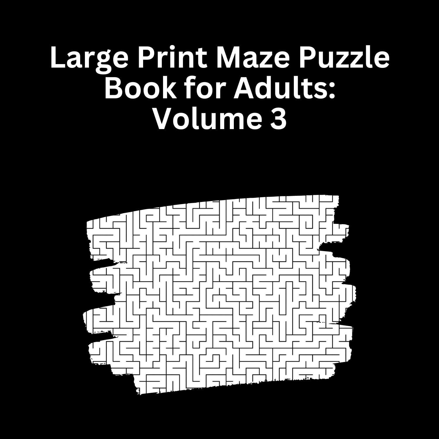 Large Print Maze Puzzle Book for Adults - Volume 3: 100 Challenging ...