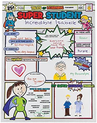 Amazon.com: Fun Express Super Student Poster - 30 Fill in Your Own ...
