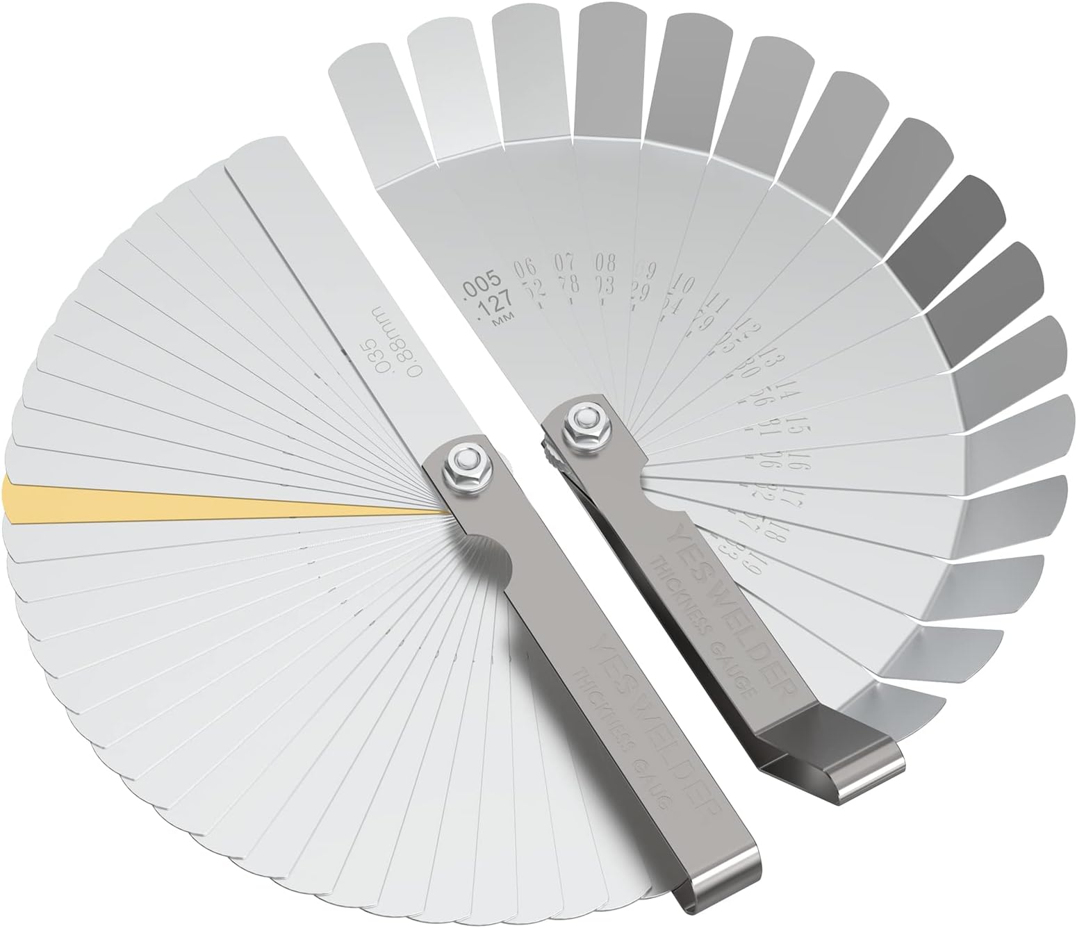 Amazon.com: CAMWAY 2Pcs Feeler Gauge Set Steel Metric/Inch 32 Straight ...