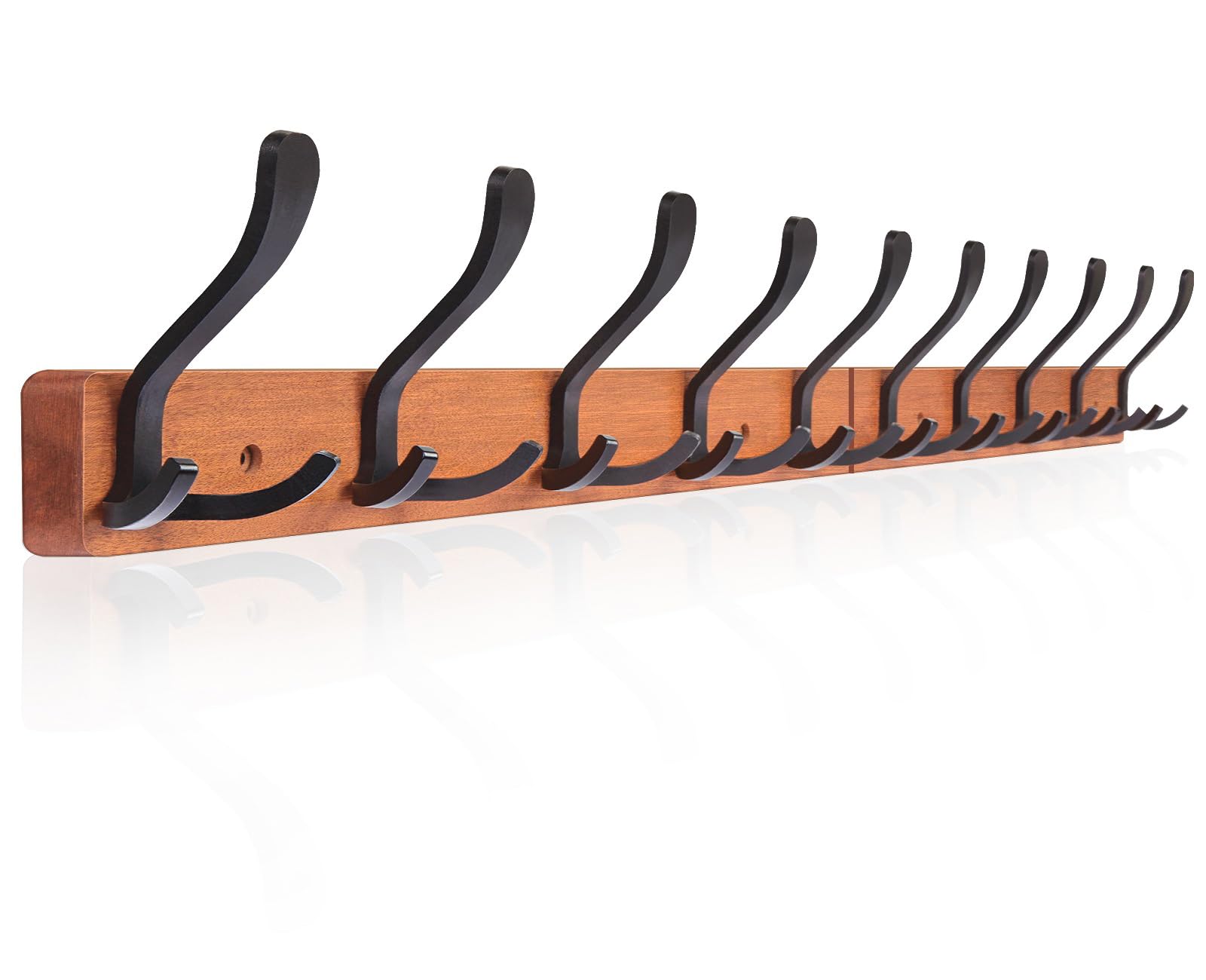 Coat Rack Wall Mounted 33.5'' Wall Hooks Rack with 10 Triple Hooks ...