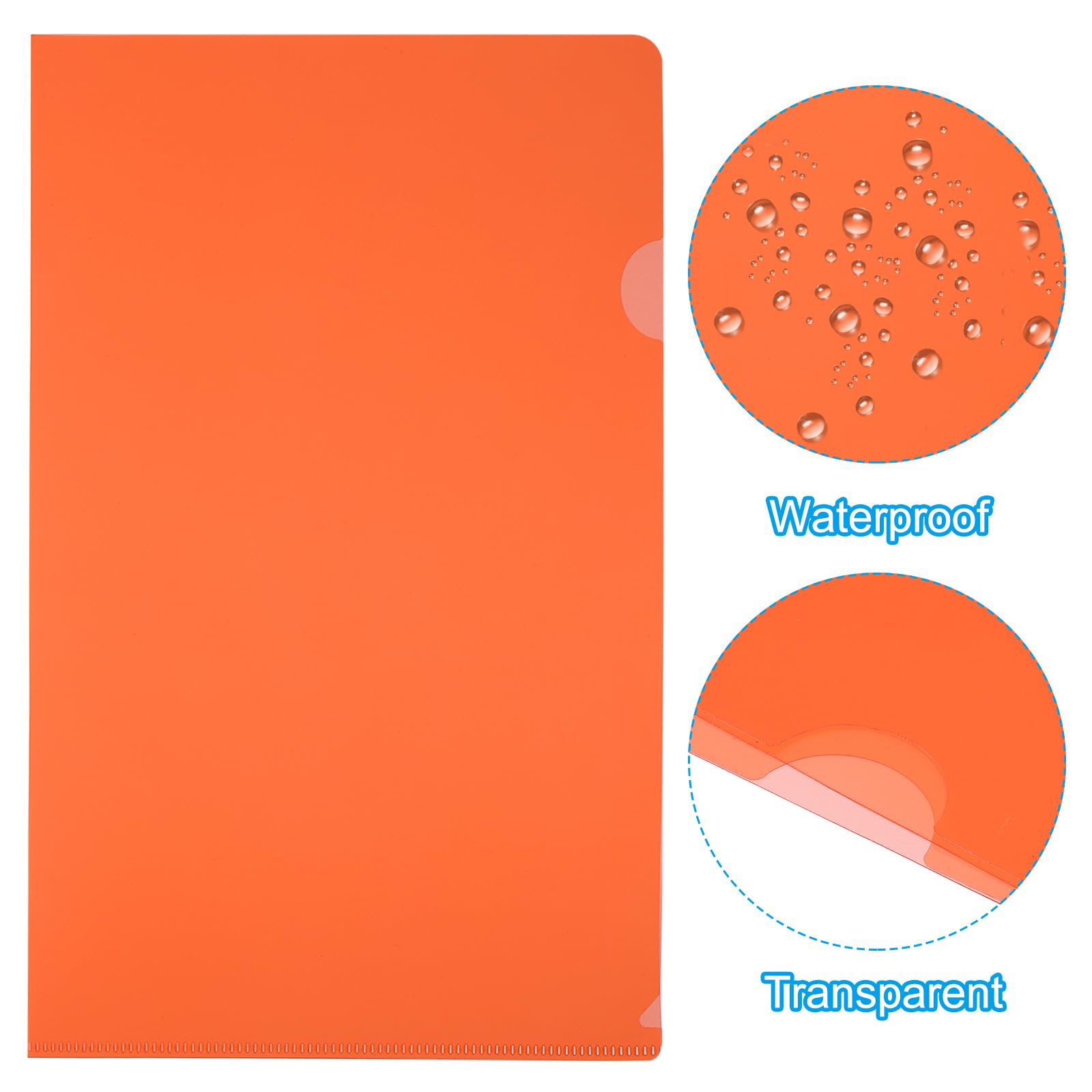 PATIKIL L Type Folders 50 Pack A4 Plastic File Project Pockets Clear ...