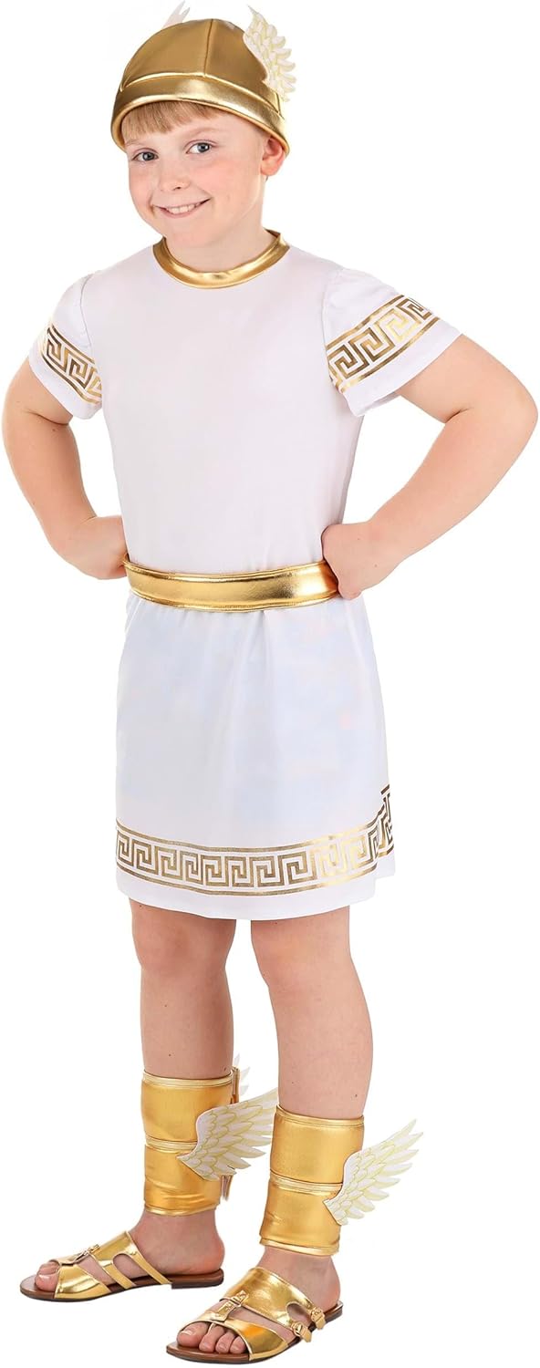 Amazon.com: Boy's Ancient Greek God Hermes Costume | Olympian Gods ...