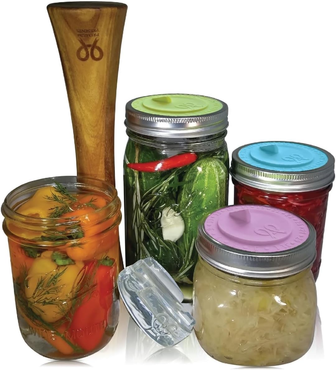 Amazon.com: Fermentation Kit-4 Glass Fermentation Weights,4 Fermenting ...