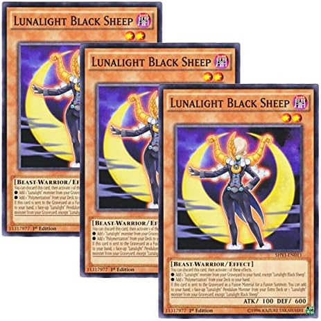 Amazon.co.jp: 【 3枚セット 】遊戯王 英語版 SHVI-EN011 Lunalight Black Sheep 月光黒羊 ...