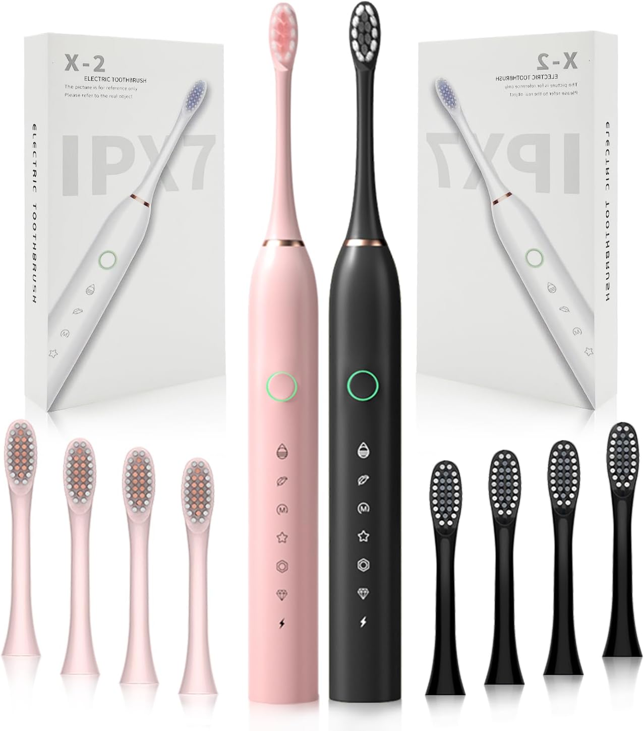 Amazon.com: SENWEN 2 Pack Rechargeable Electric Toothbrush with 8 Brush ...