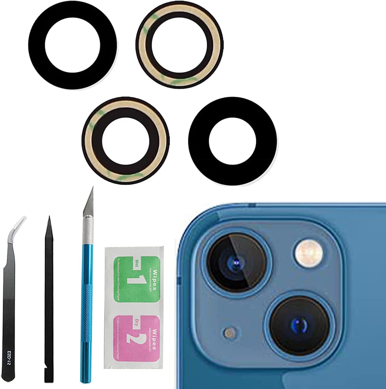 Amazon.com: 2pcs/Set Rear Back Camera Glass Lens Replacement for iPhone ...