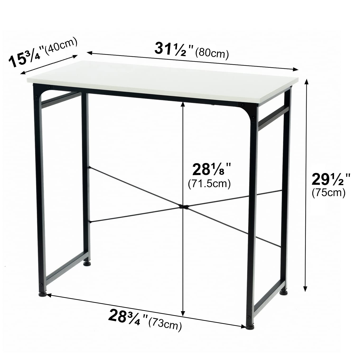 Snapklik.com : TEAMIX White Compact Computer Desk 32 Study Writing Desk ...
