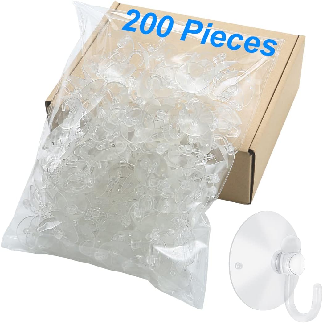 Amazon.com: LuluEasy 200 Pieces Small Suction Cups with Hooks 1.2 inch ...