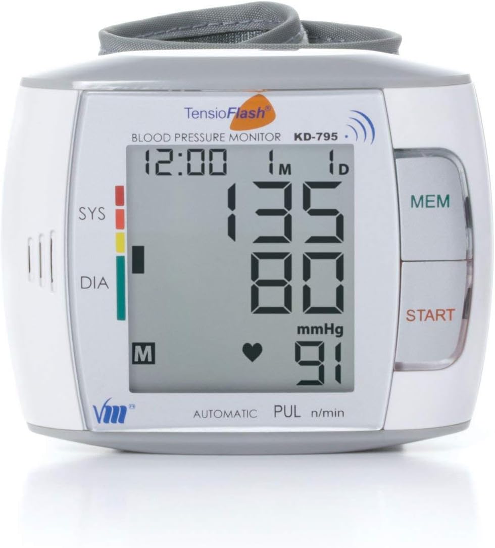 Visiomed TensioFlash Portable Wrist Blood Pressure Monitor Talking ...