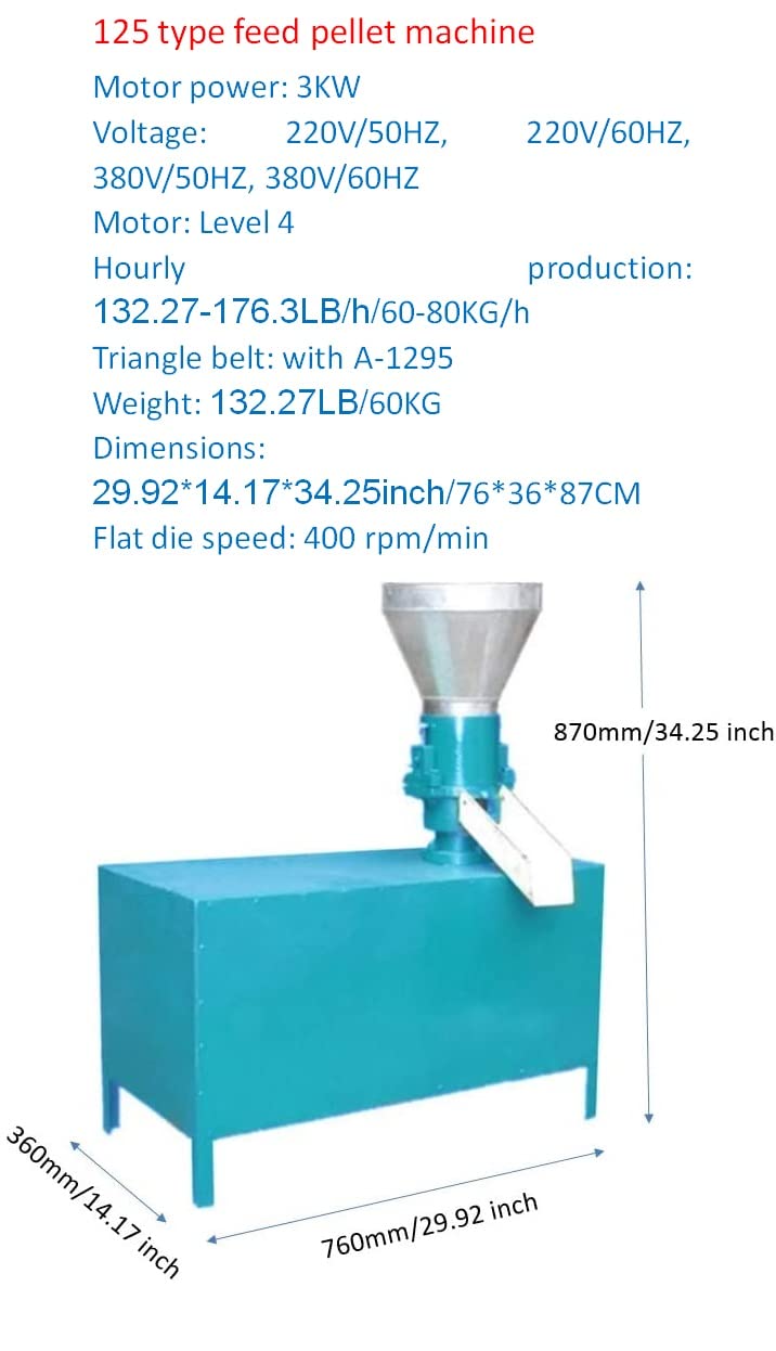 3KW 220V Animal Feed Pellet Machine 150kg/h 3KW 220V Chicken Feed ...
