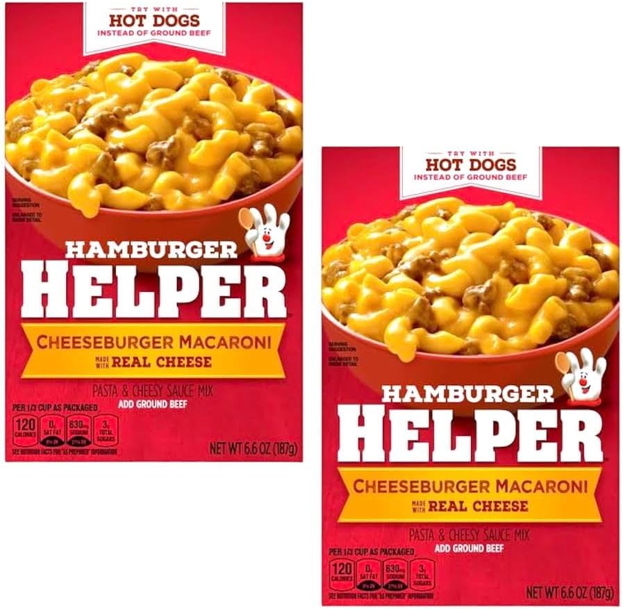 Amazon.com : Vending 2 U Hamburger Helper Cheeseburger Macaroni, 6.6 oz ...