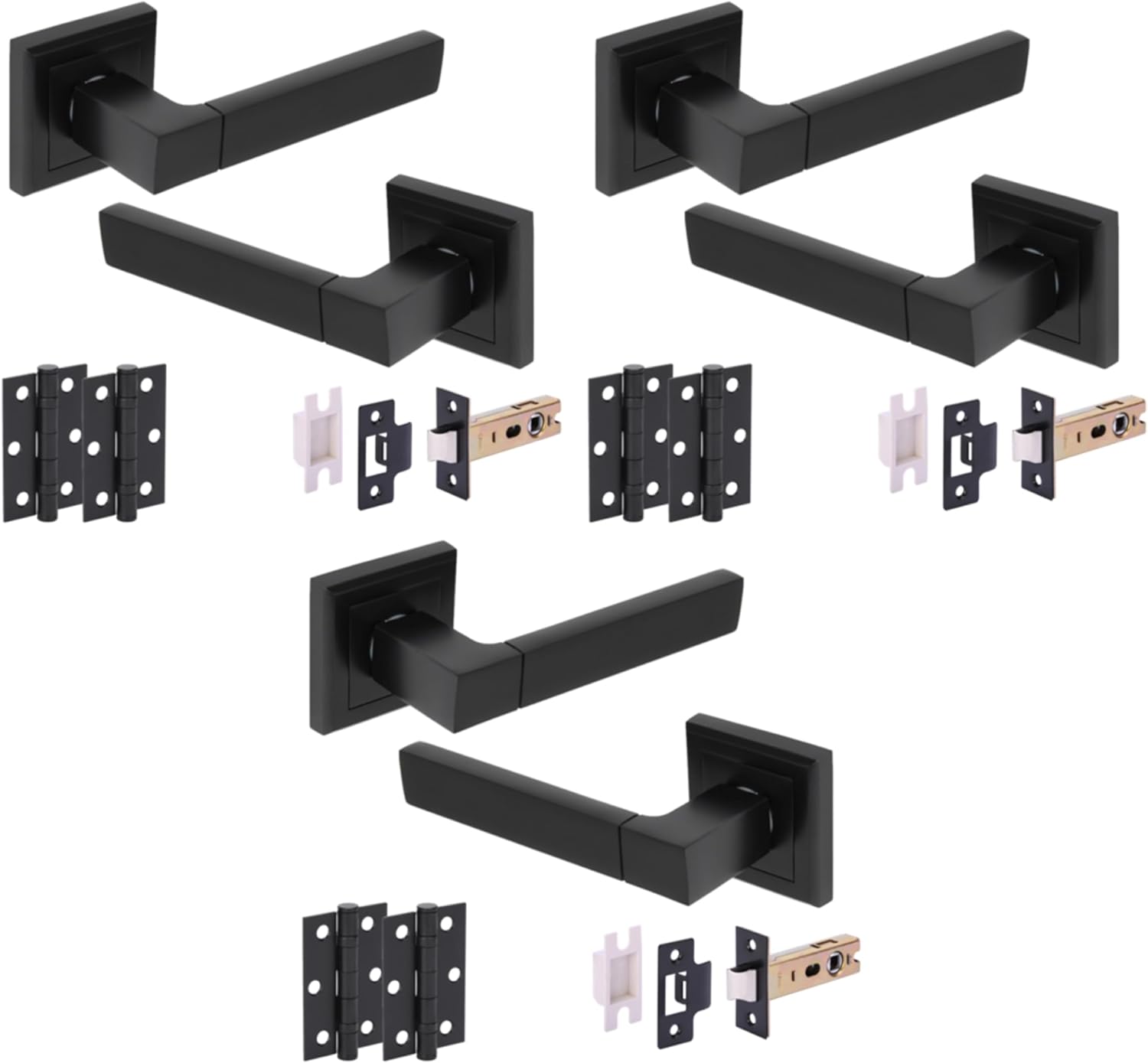 Hunta HANDLEZONE® 3 Sets Reno Internal Door Handle Pack, Complete with ...