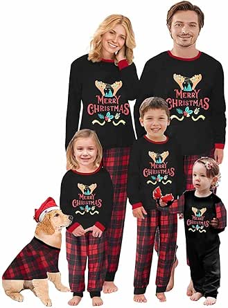 Amazon.com: poperi Matching Family Christmas Pajamas Family Pjs ...