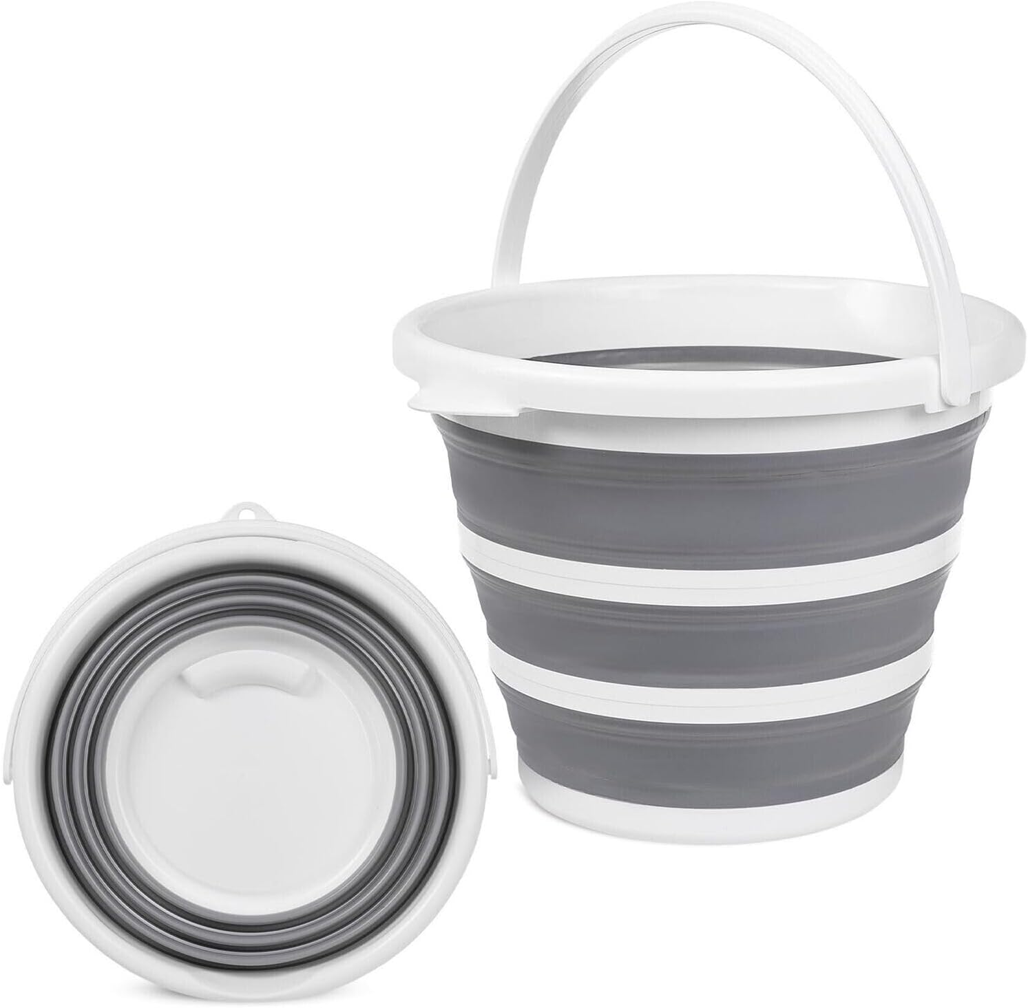 FOLDING BUCKET COLLAPSIBLE 10L KITCHEN CAMPING GARDEN WATER CARRIER CAR ...