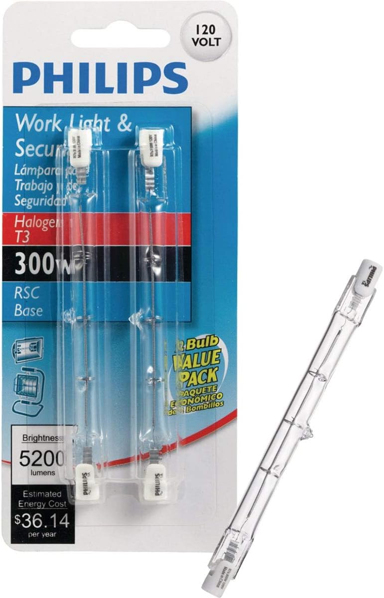 2 HALOGEN Light Bulbs Double Ended J Type 300 Watts - Amazon.com