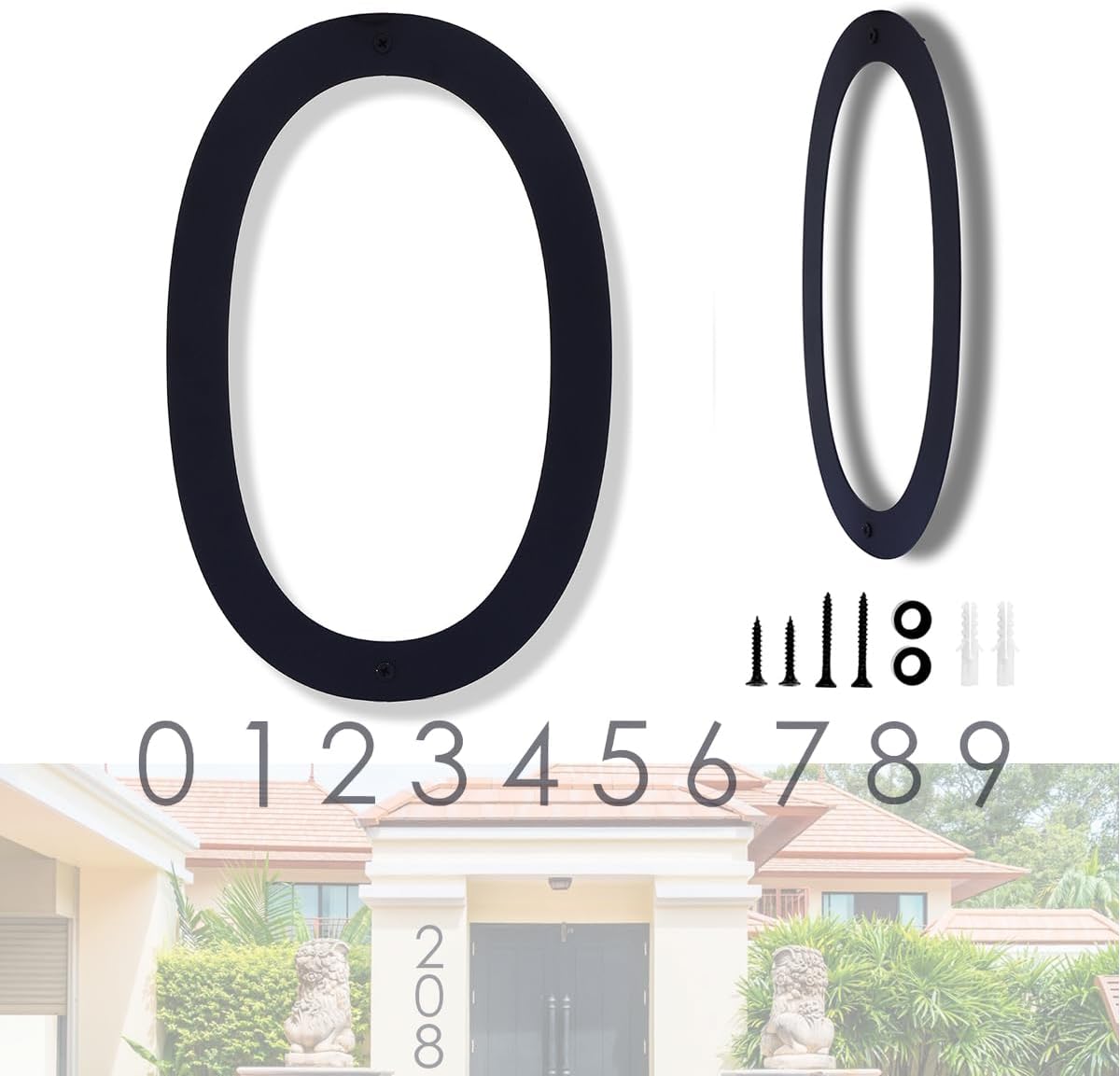 Amazon.com: 16 Inch Modern House Numbers for Outside,Large Black Metal ...