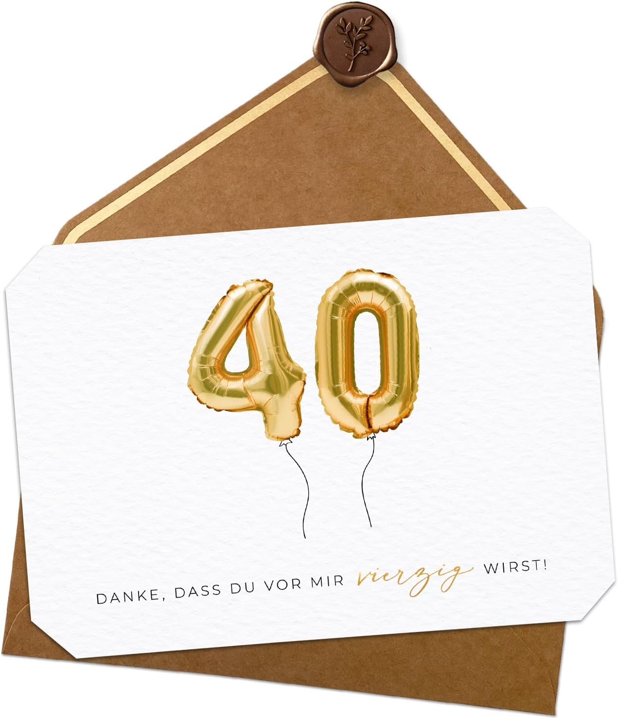 WBdesignz Lustige Geburtstagskarte mit Umschlag zum 40ten Geburtstag ...