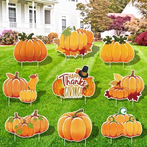 Amazon.com : Fall Thanksgiving Yard Signs Decorations - 9Pcs Outdoor ...