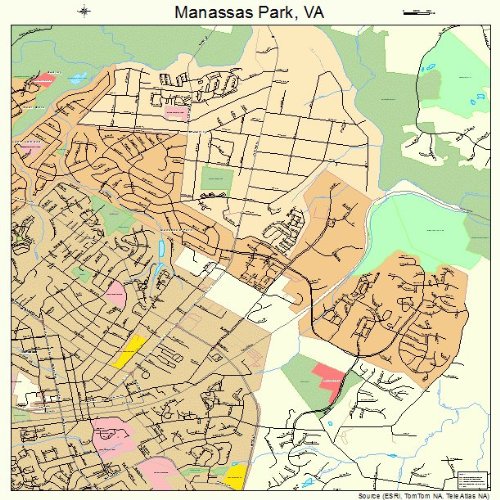 Amazon.com: Large Street & Road Map of Manassas Park, Virginia VA ...