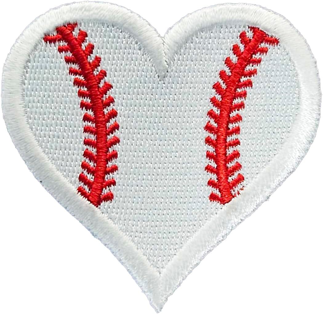 Amazon.com: Ellen & Eli Signature Ellen & Eli Baseball Heart Iron On Patch