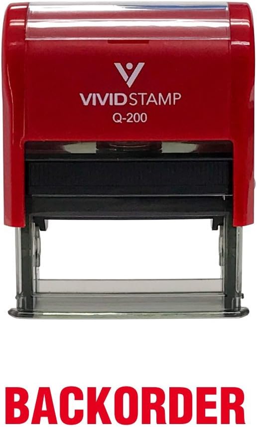 Amazon.com : BackOrder Self Inking Rubber Stamp (Red Ink) - Medium ...
