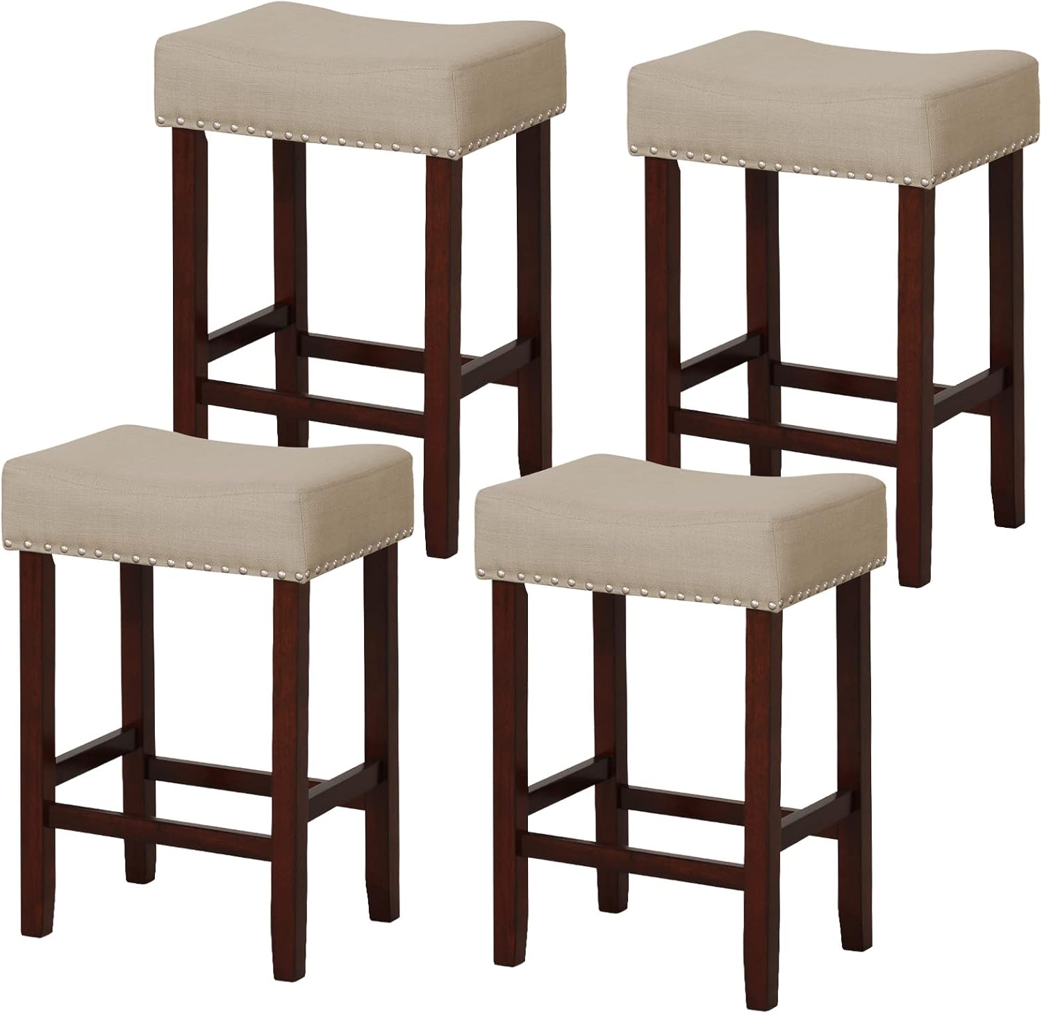Amazon.com: COSTWAY Counter Height Bar Stools Set of 4, 25-inch ...