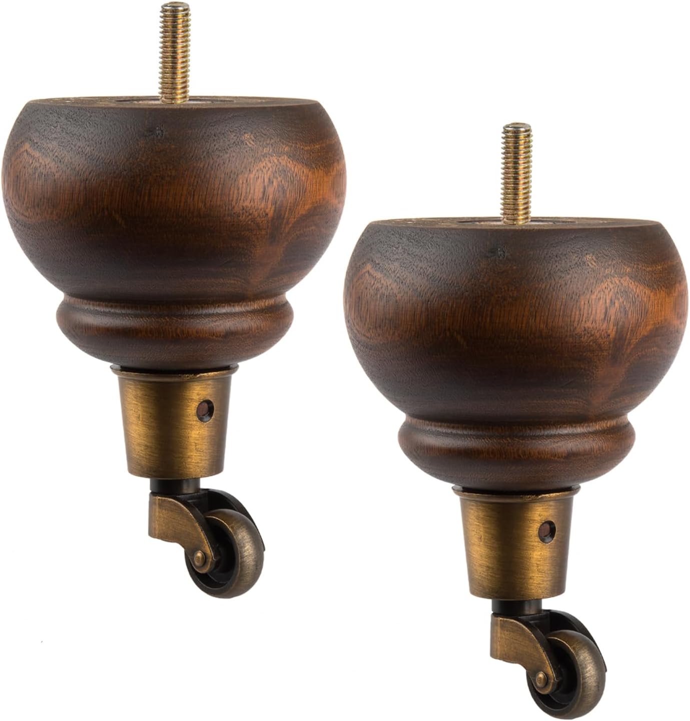 Amazon.com: TCHOSUZ 6 inch / 14cm Wooden Furniture Legs with Casters ...