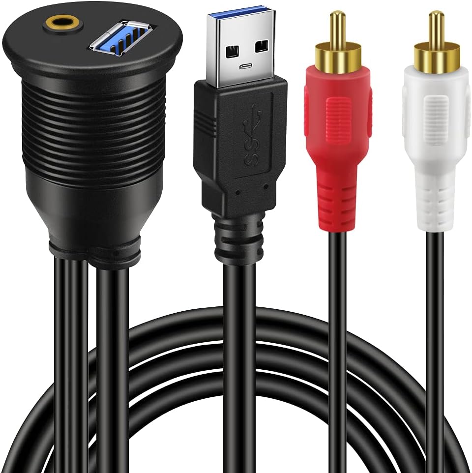 Amazon.com: BATIGE USB 3.0 & 2 RCA Male to 3.5mm USB3.0 Female Car ...