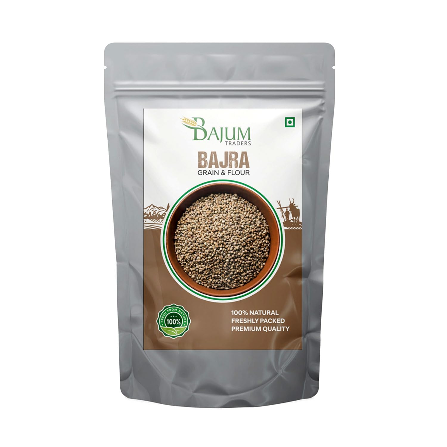 BAJUM Millets Bajra (1 KG)-2 Pack-of-india | Natural Bajra Grains | Unpolished Millets | Little ...