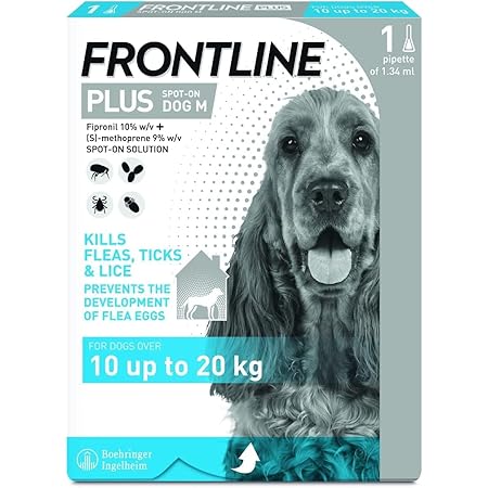 FRONTLINE Plus Flea & Tick Treatment for Medium Dogs (10-20 kg) - 6 ...