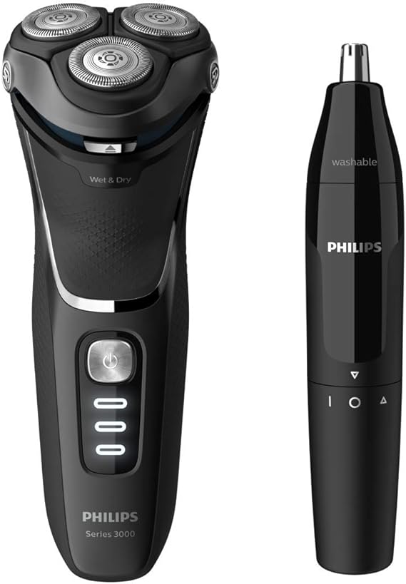 Philips Series 3000 Shaver and Nose Trimmer Series 1000 Value Pack ...