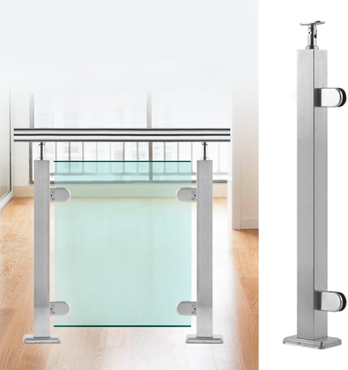 Amazon.com: Glass Railing Post,Stair Post Glass Railing Post Glass ...