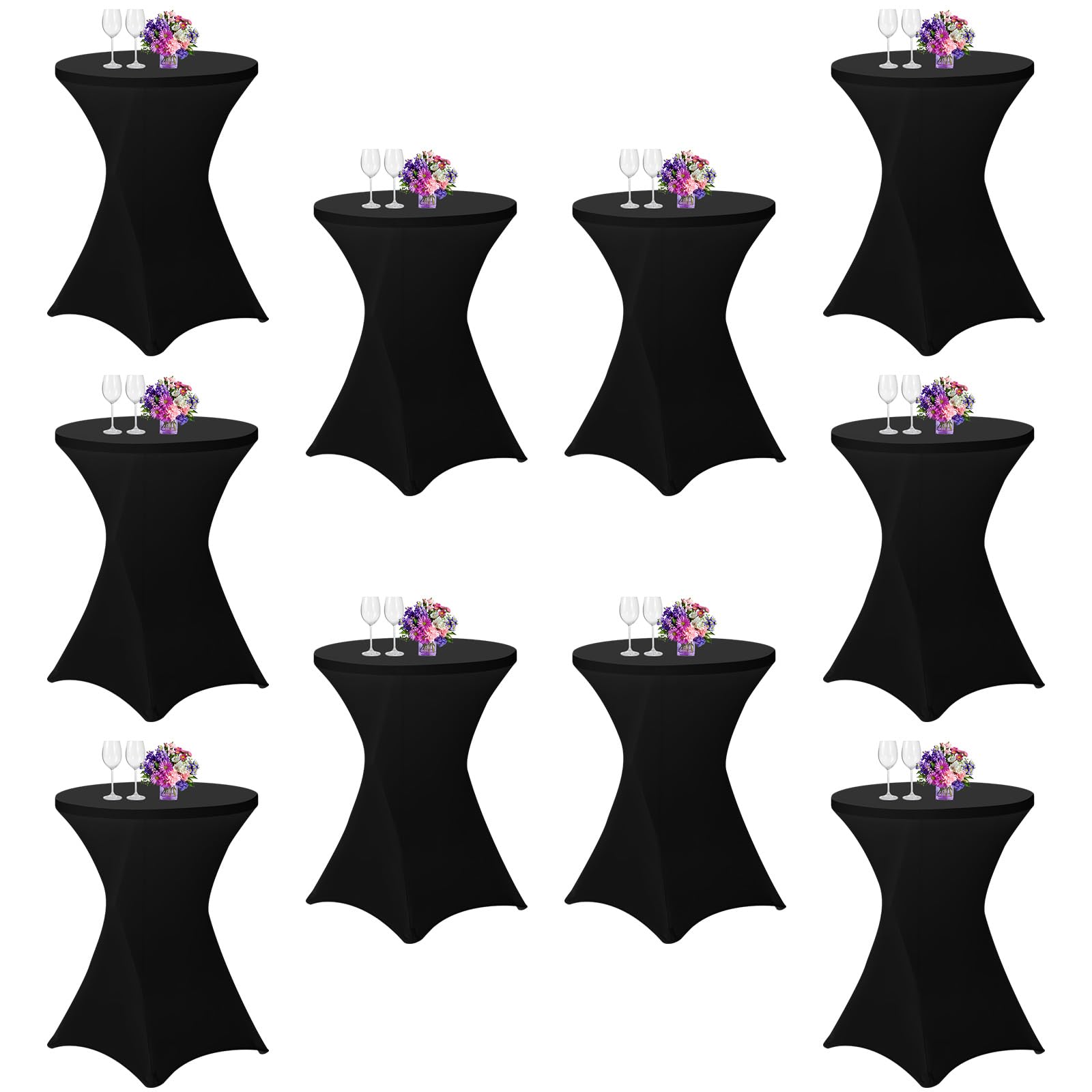 Amazon.com: 10 Pack 32x43 Inch Spandex Cocktail Table Covers, High Top ...